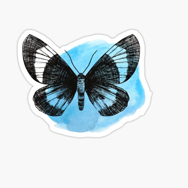 "Blue Light Butterfly Mist" Sticker for Sale by Maticbaby | Redbubble