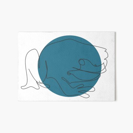 "continuous line art of frog with cyan background" Art Board Print by ...