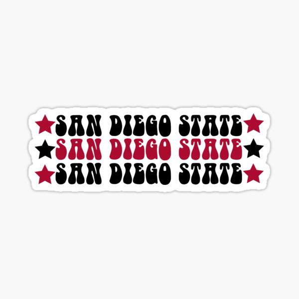 "sdsu - groovy stars" Sticker for Sale by scollegestuff | Redbubble