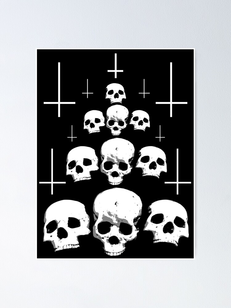 "Skull pyramid and inverted cross" Poster for Sale by Topmel | Redbubble