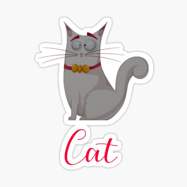 "Cat animation " Sticker for Sale by LouiseArtt | Redbubble