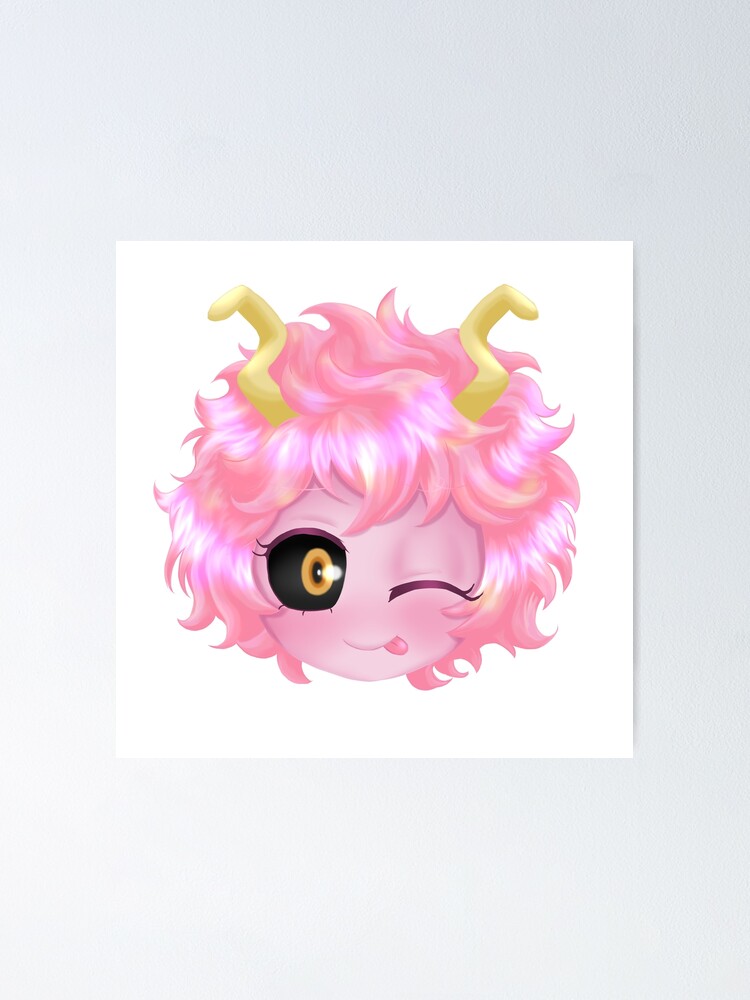 Mina Ashido Emote Poster For Sale By Raspberryteaart Redbubble