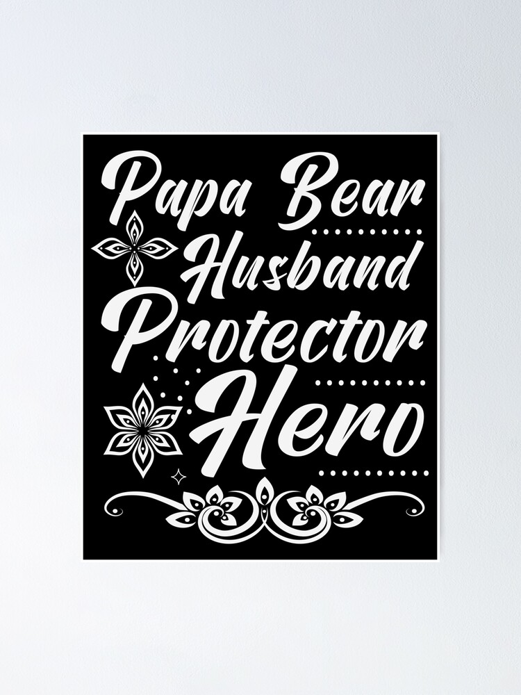 Póster «Papa Bear Husband Protector Hero, niños lindos, divertidas ...