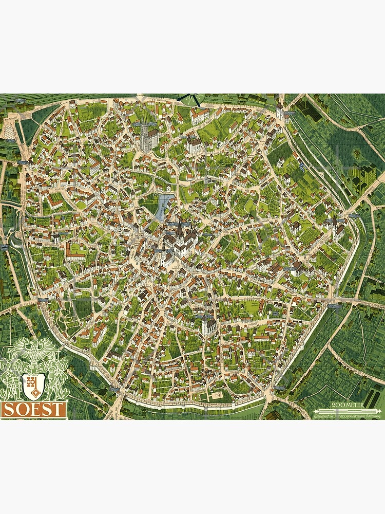 "1956 Vintage Map of Soest, Germany" Framed Art Print for Sale by gin ...