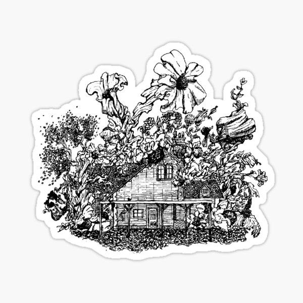 "Overgrown Cabin" Sticker for Sale by BreathingArts | Redbubble