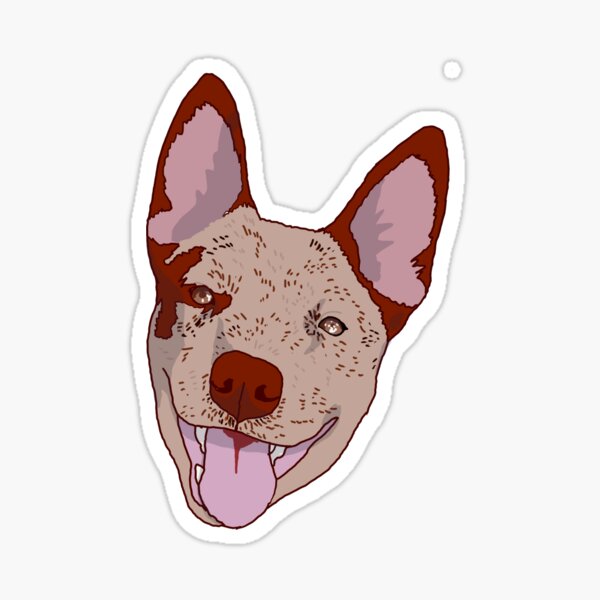 "Red Australian cattle dog " Sticker for Sale by LeahcarsArt | Redbubble