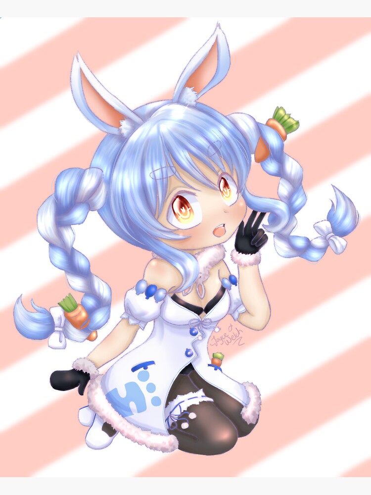 "Pekora - with background" Sticker by Raspberryteaart | Redbubble