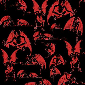 "Red Demon Pattern" Poster for Sale by BlkBearyDesigns | Redbubble