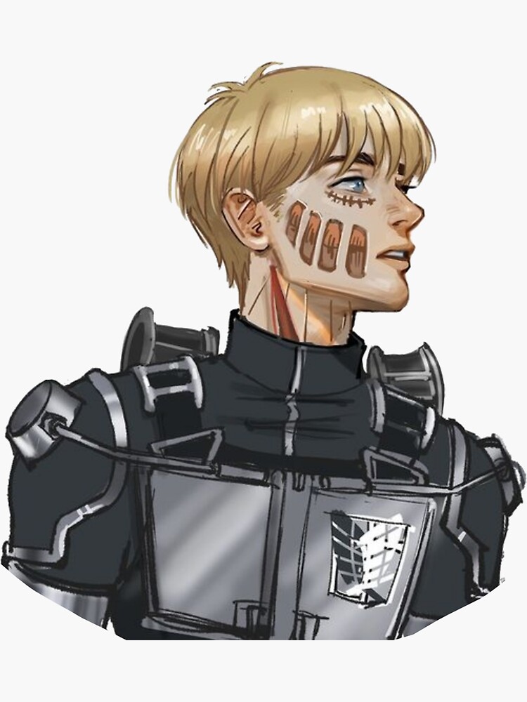 "Armin post transformation" Sticker for Sale by Cursed-Teemo | Redbubble