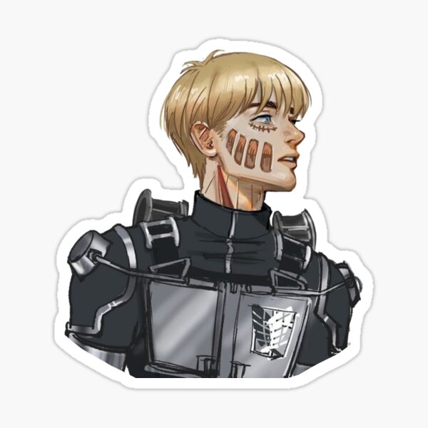 "Armin post transformation" Sticker for Sale by Cursed-Teemo | Redbubble