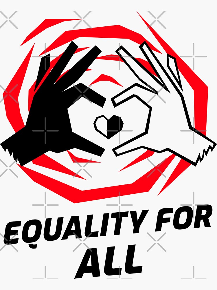 "EQUALITY FOR ALL" Sticker for Sale by BrownSkinLove | Redbubble