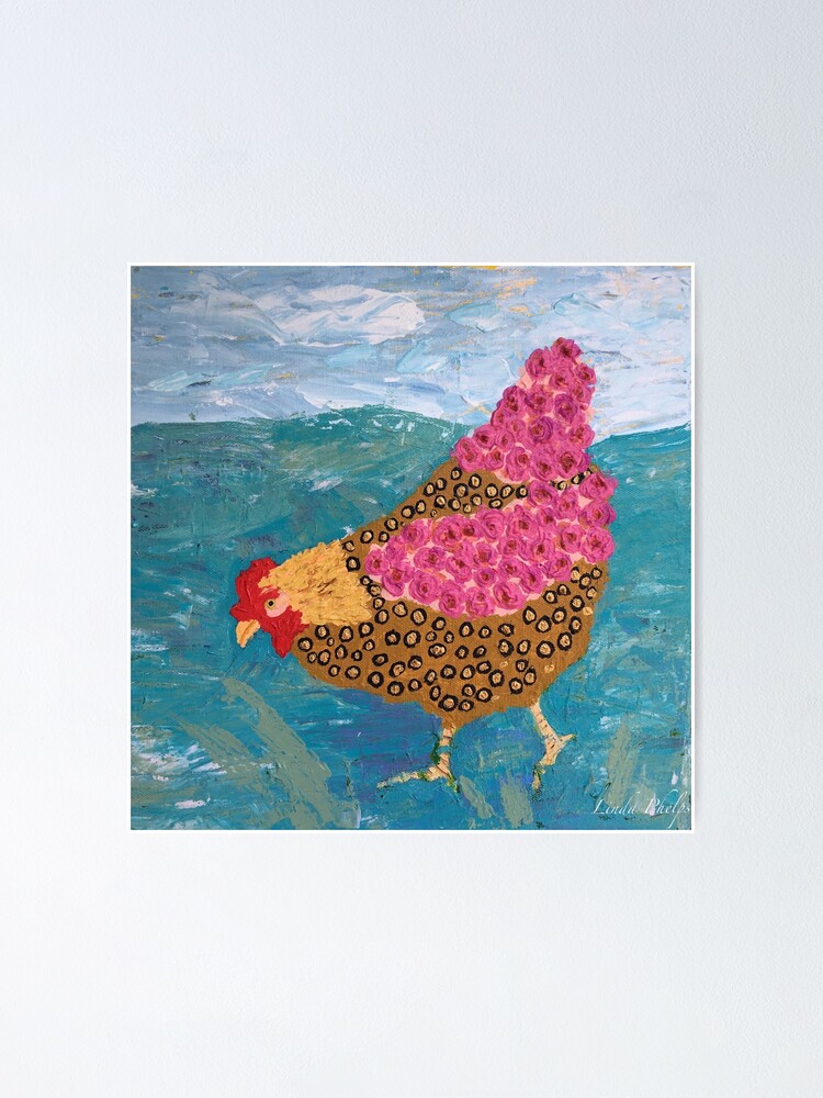 "Floral Hen" Poster by LindaPhelpsArt | Redbubble