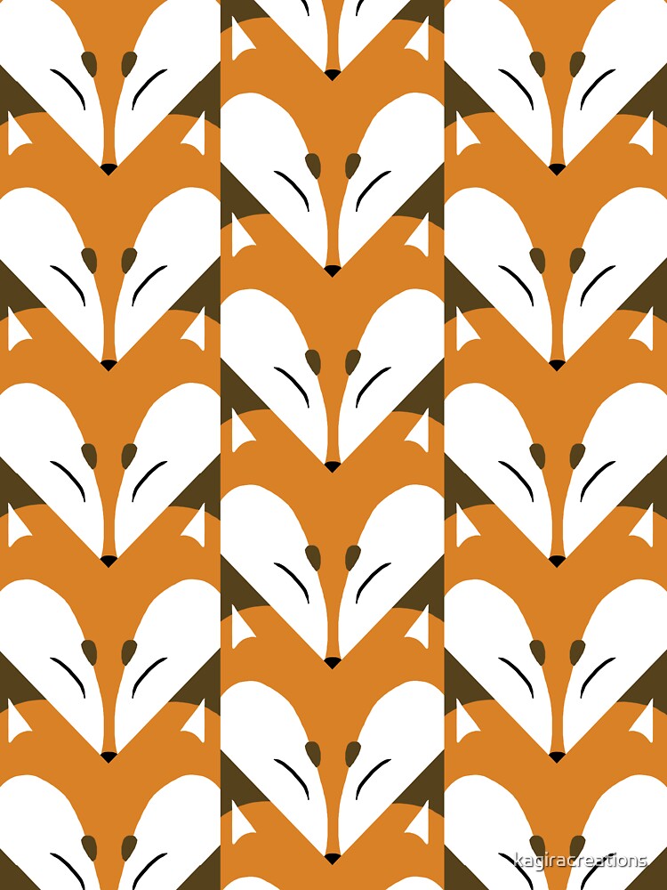 "Retro Style Repeating Geometric Fox Pattern" T-shirt by ...