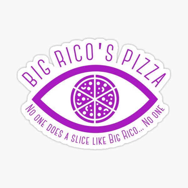 "Big Rico's Pizza" Sticker for Sale by bethhopperart | Redbubble