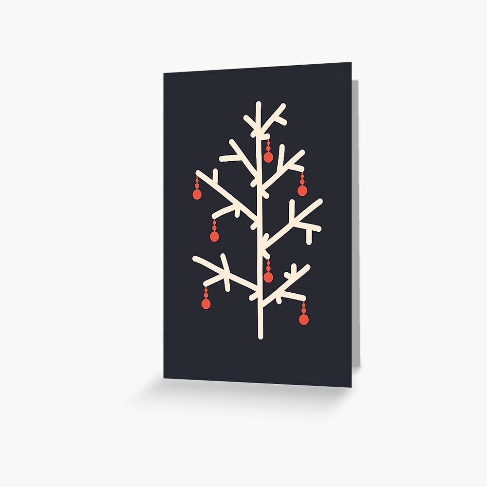 "Vintage Minimalist Christmas Tree" Greeting Card for Sale by retroyule ...