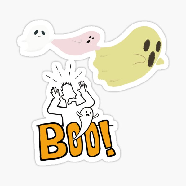 "Cute but creepy funny shocked to see a ghost" Sticker for Sale by ...