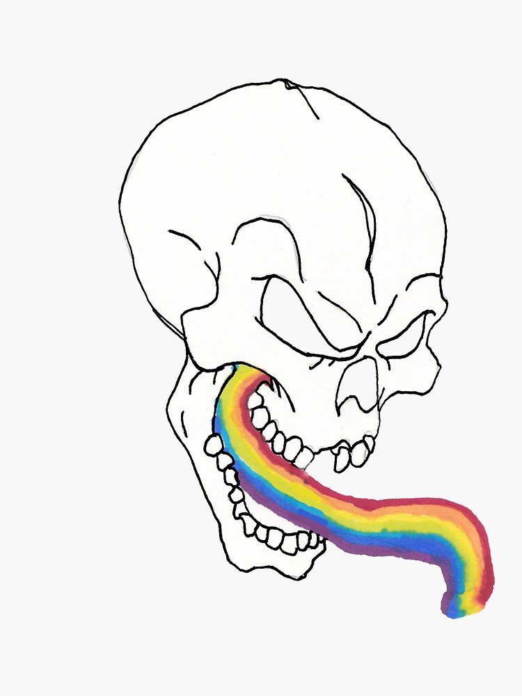 "Rainbow Skull" Sticker by CoffinDance | Redbubble