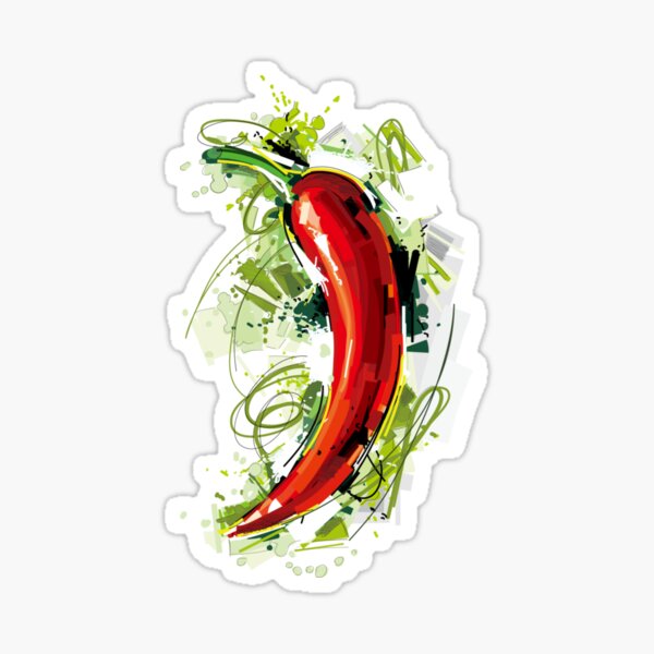"Spicy Red Hot Chili Pepper" Sticker for Sale by yassinebd | Redbubble
