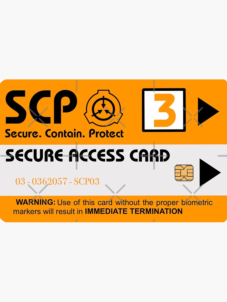 "SCP Secure Access Card Level 3" Sticker for Sale by deadtxt | Redbubble