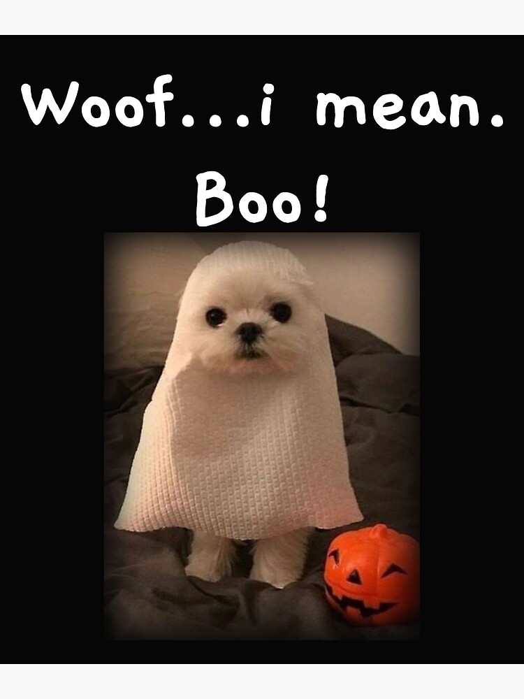 "Woof...i mean. Boo! funny version of Moo...i mean. Boo, Halloween joke ...