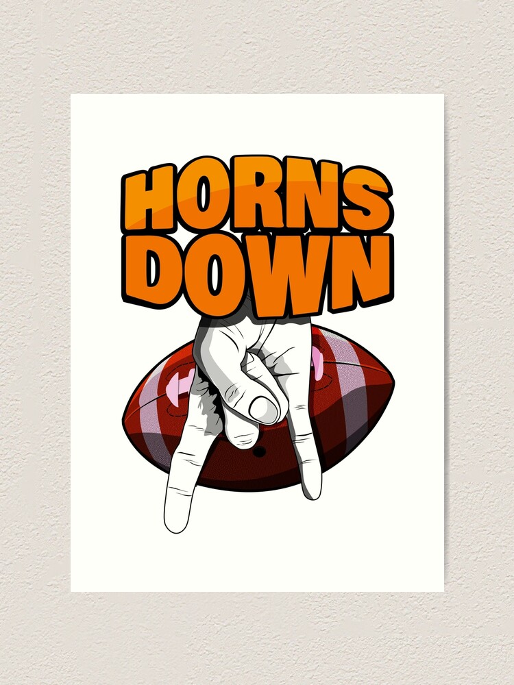 "Horns Down - Football Hand sign gift for fans - White Version" Art ...