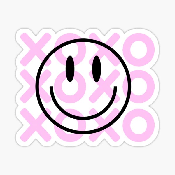 "XOXO Smiley Face" Sticker for Sale by mikaylalupinski | Redbubble