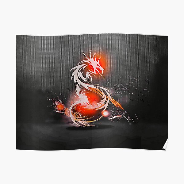 "White Fire Dragon" Poster for Sale by BadassFashions | Redbubble