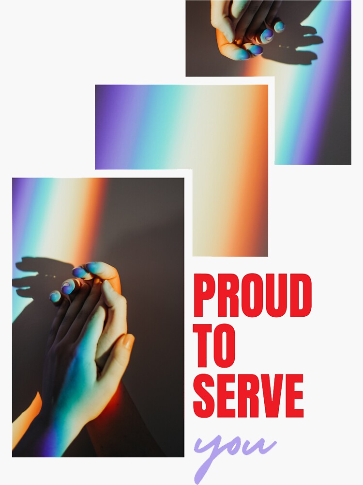"proud to serve you" Sticker for Sale by SLlankaexpress | Redbubble