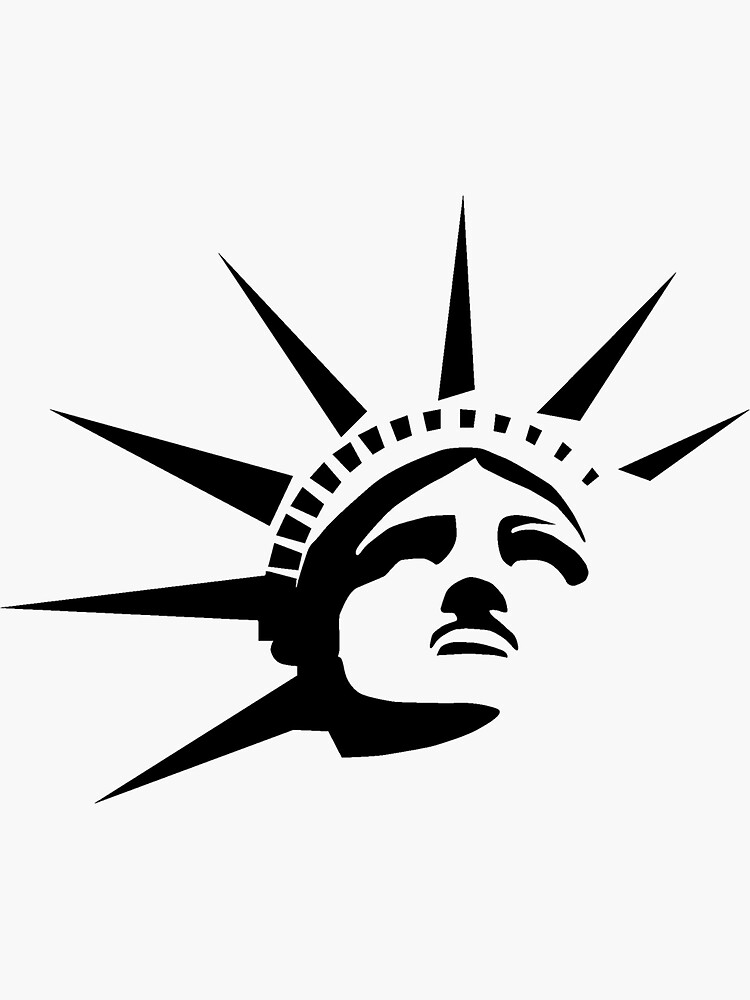 "Lady Liberty - Black" Sticker for Sale by wtafro | Redbubble