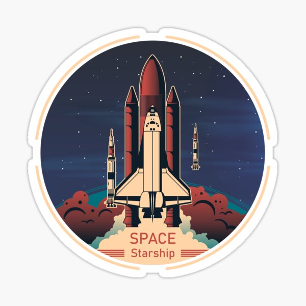 "Space X Starship" Sticker for Sale by Kuhebride | Redbubble
