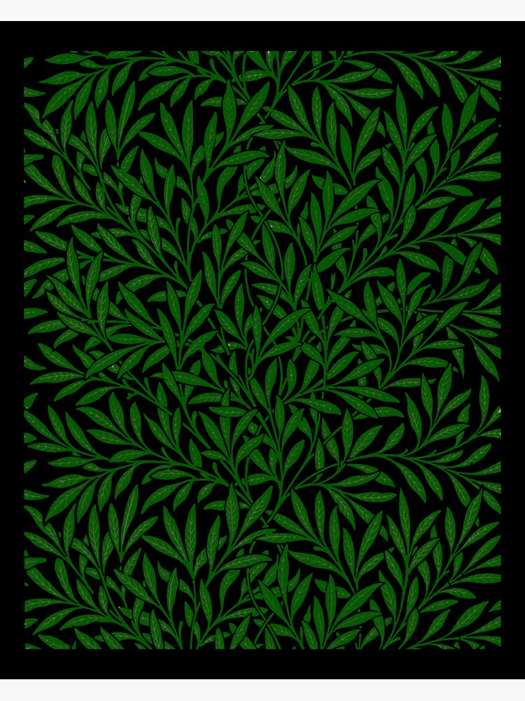 "William Morris textile pattern, green and black leaf" Sticker for Sale ...
