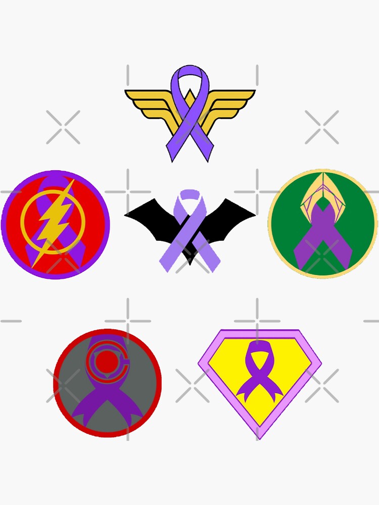 "Justice IBD Awareness Ribbon Superheroes " Sticker by CaitlynConnor ...