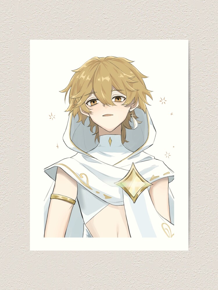 "Genshin Impact Traveler Aether" Art Print by jerrieart | Redbubble