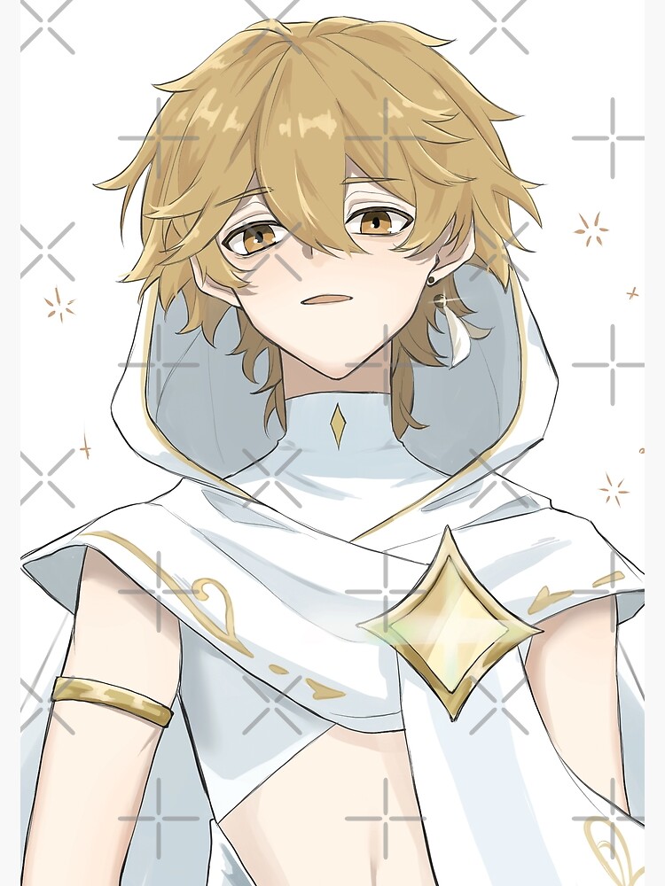 "Genshin Impact Traveler Aether" Art Print by jerrieart | Redbubble