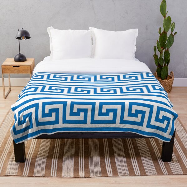 "Greek key pattern design, White And Blue,Blues,Blue Jackets, blue wall ...