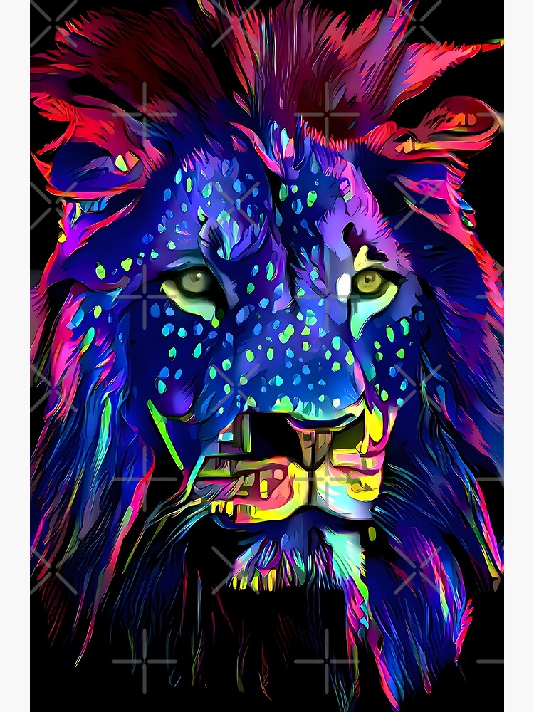 "Modern fantasy purple lion" Poster by Grewtrel | Redbubble