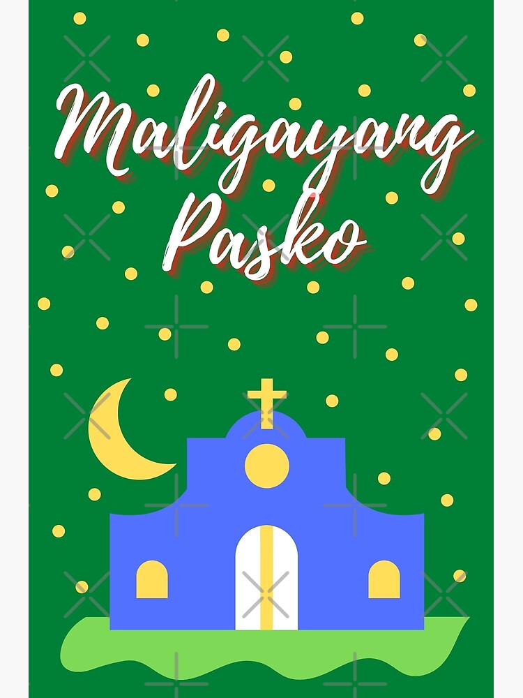 "Merry Christmas Maligayang Pasko with Church- Filipino Christmas ...