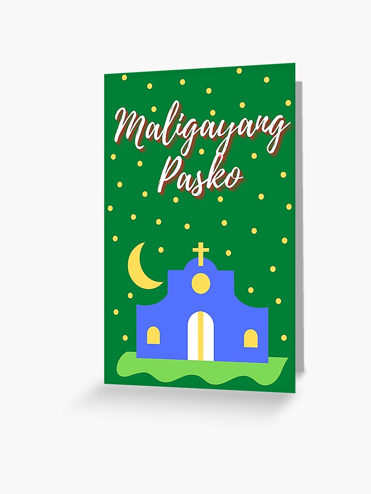 "Merry Christmas Maligayang Pasko with Church- Filipino Christmas ...