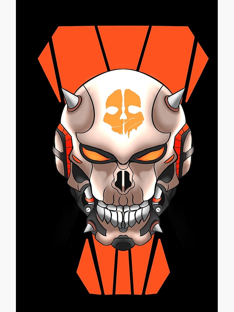 "Skull Mecha Mask" Poster by ryskdraw | Redbubble