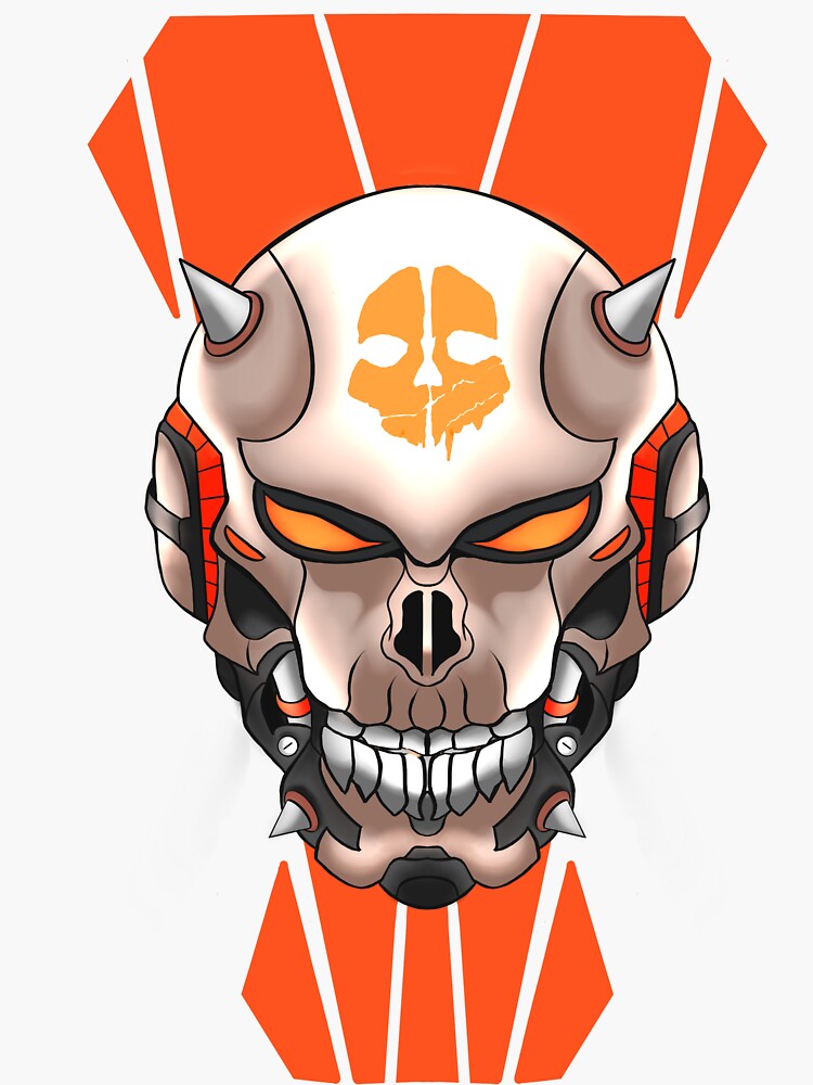"Skull Mecha Mask" Sticker for Sale by ryskdraw | Redbubble