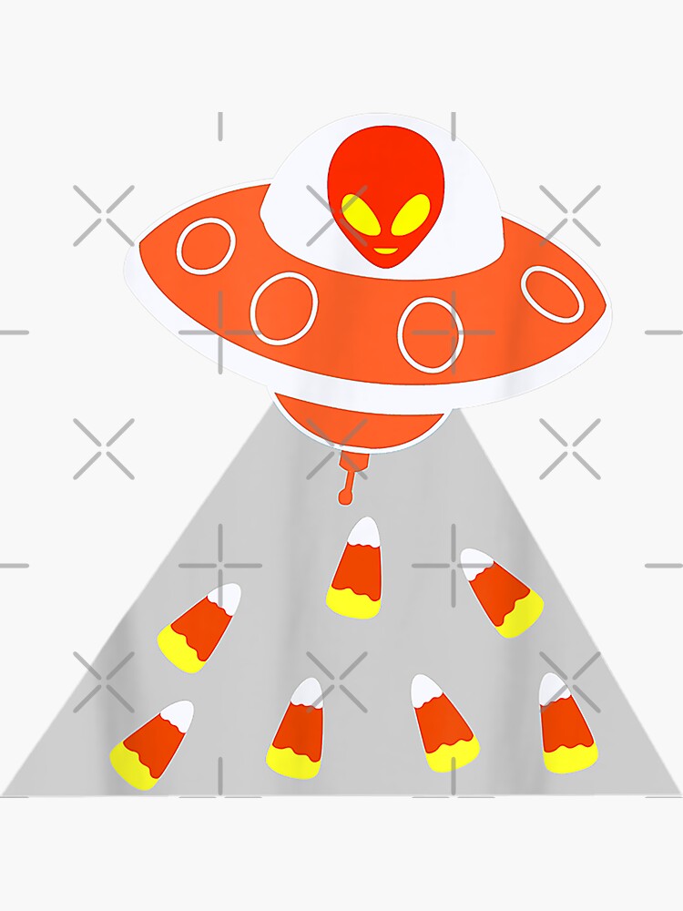 "Halloween Candy Alien Corn" Sticker for Sale by Gladys-Style | Redbubble