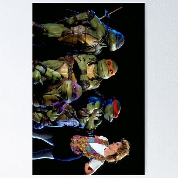 "TMNT 1990 + April" Poster for Sale by freshnewflow | Redbubble