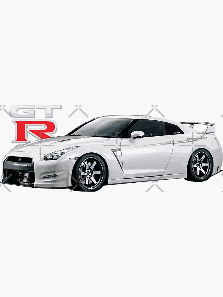 "JDM Auto r35 GTR GT-R BNR35 Godzilla TE37 modifiziert" Sticker von ...