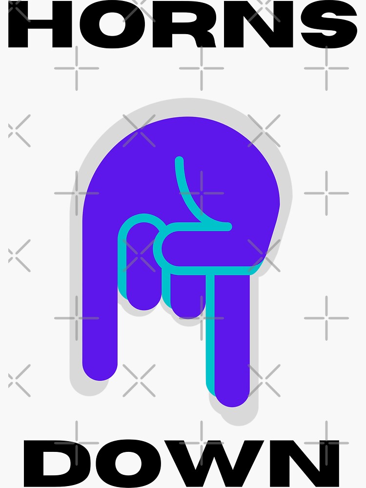 "Horns down" Sticker for Sale by JoshiCreation | Redbubble