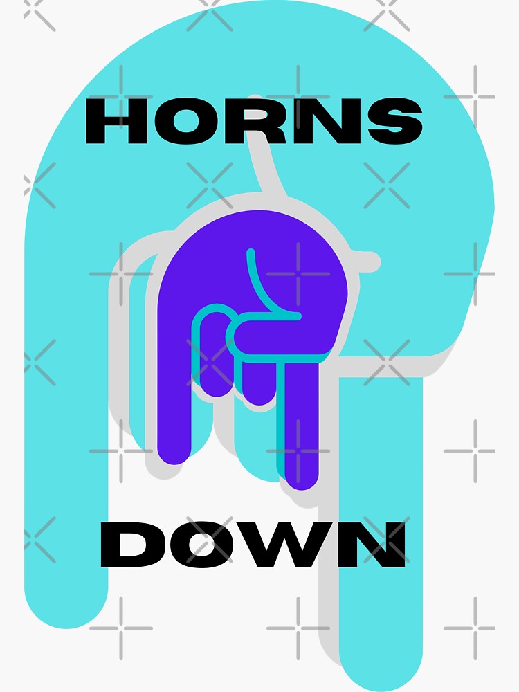 "Horns down big" Sticker for Sale by JoshiCreation | Redbubble