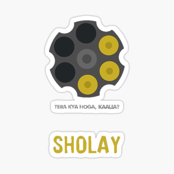 "Sholay bollywood movie dialogue " Sticker for Sale by Sovikgoswami ...