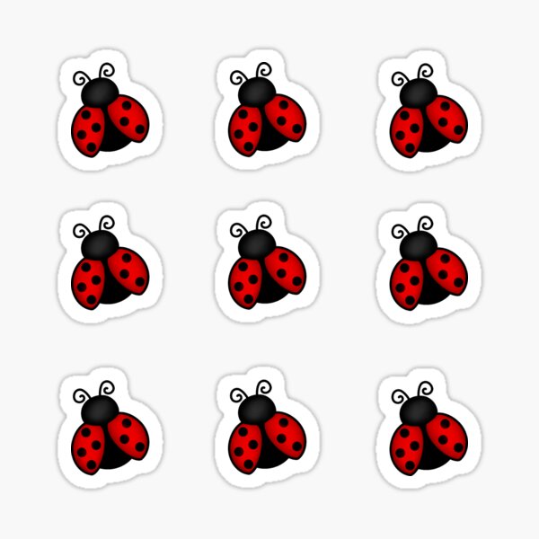 "Lucky ladybugs stickers pack" Sticker for Sale by DrawingPurrr | Redbubble