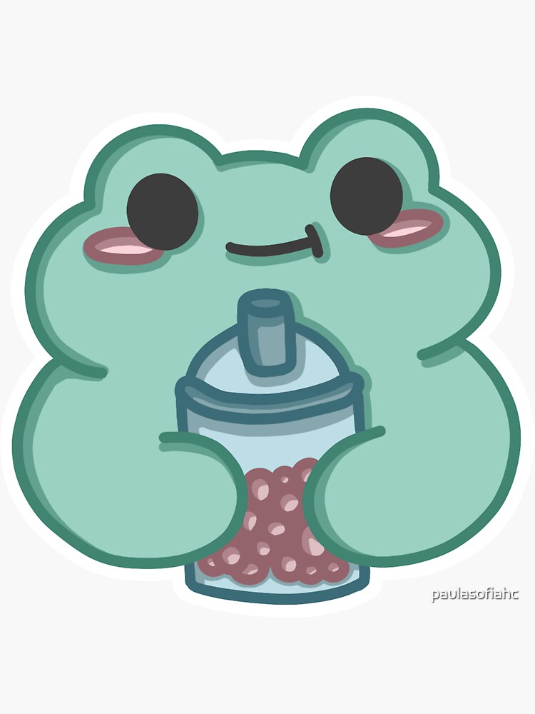 "Frog drinking a smoothie" Sticker for Sale by paulasofiahc | Redbubble