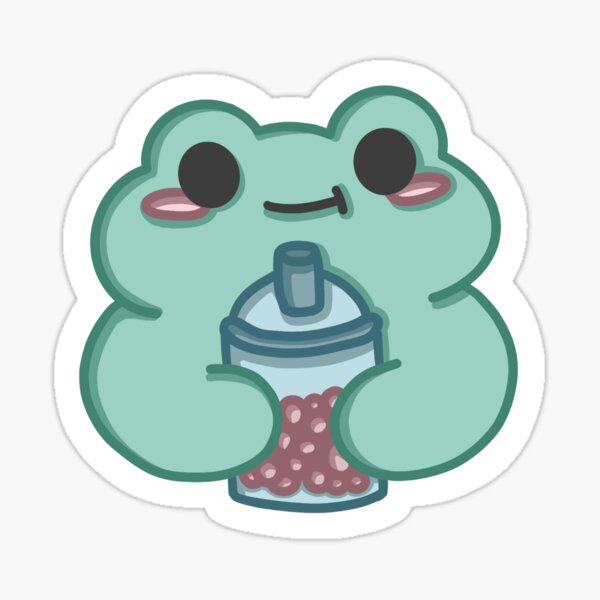 "Frog drinking a smoothie" Sticker for Sale by paulasofiahc | Redbubble