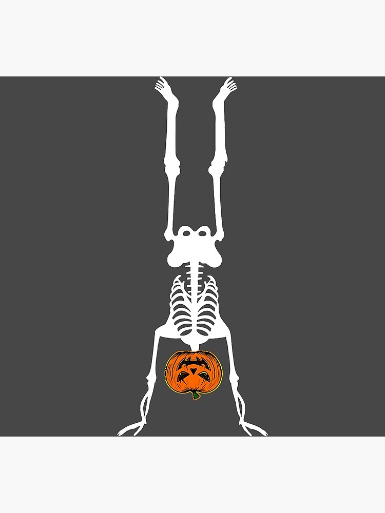 "Skeleton Pumpkin Handstand Gymnastics Halloween Graphic" Poster for ...